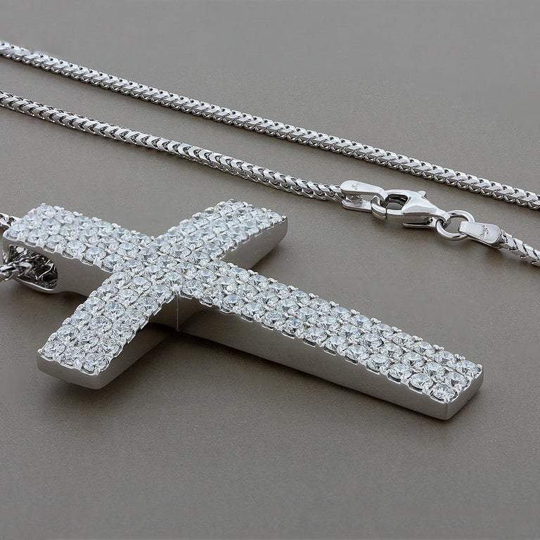 Large Diamond Gold Cross Pendant For Sale at 1stDibs | large diamond ...