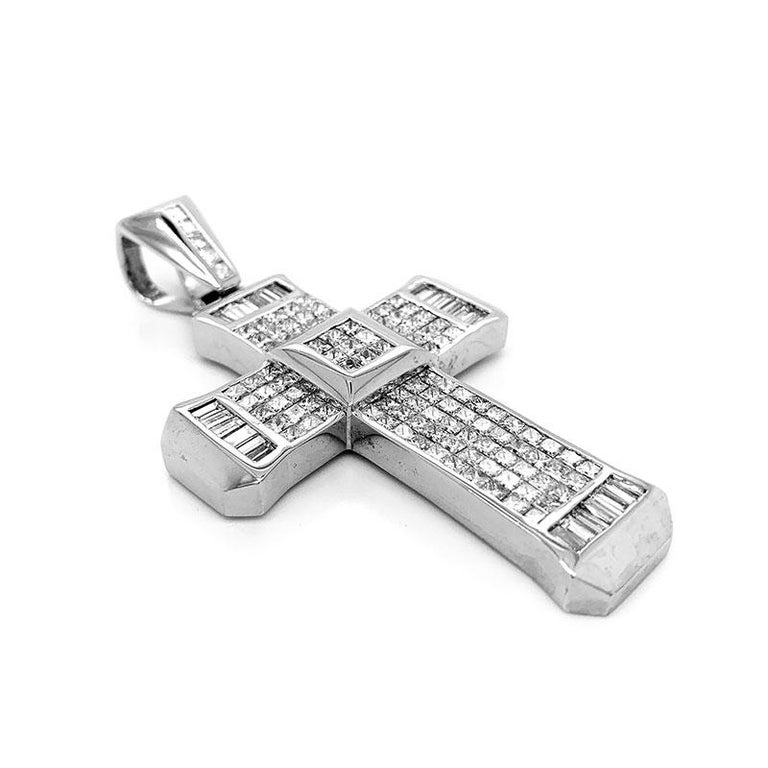 Large Diamond Gold Cross Pendant For Sale at 1stDibs | men gold cross ...
