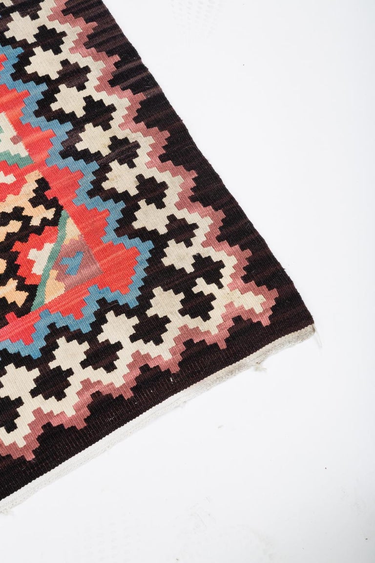 Large Diamond Pattern Kilim Rug at 1stDibs