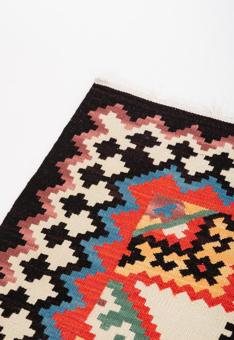 Large Diamond Pattern Kilim Rug at 1stDibs
