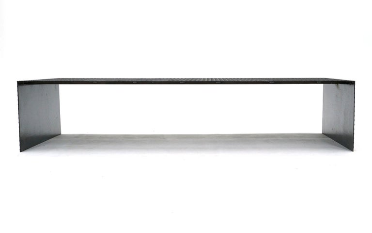 Large Diamond Plate Steel Bench / Coffee Table, Dark Charcoal, Custom ...