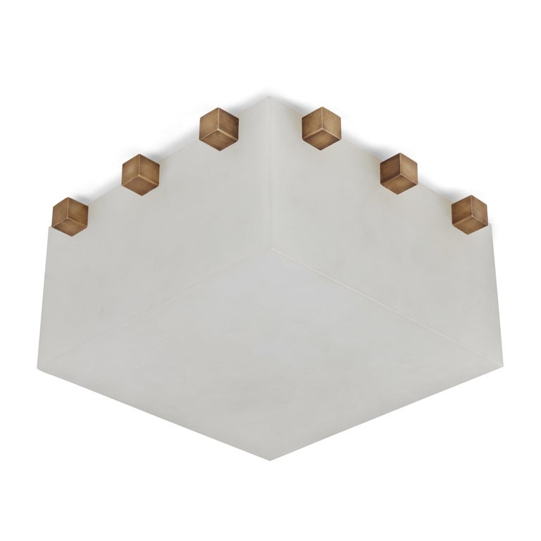 Large 'Dice' Alabaster and Brass Wall or Ceiling Lamp by Denis De La ...