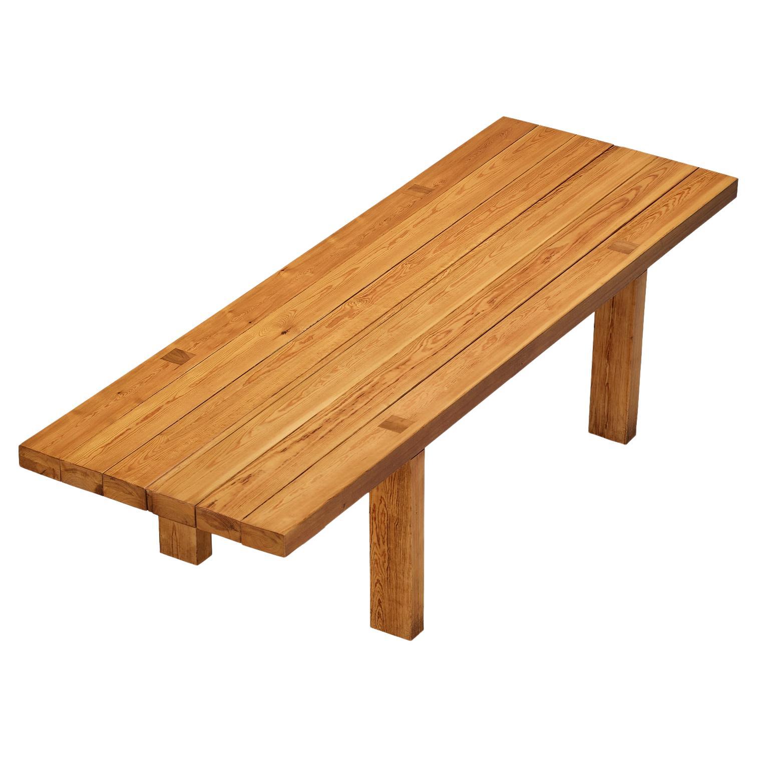 Large Dining Table in Oregon Pine For Sale at 1stDibs