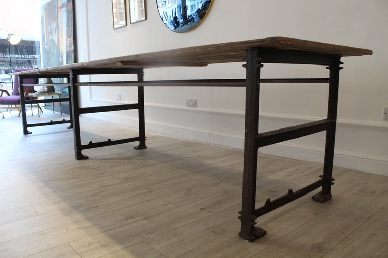 Large Dining Table Reclaimed Wood Industrial Base Handmade One of a ...