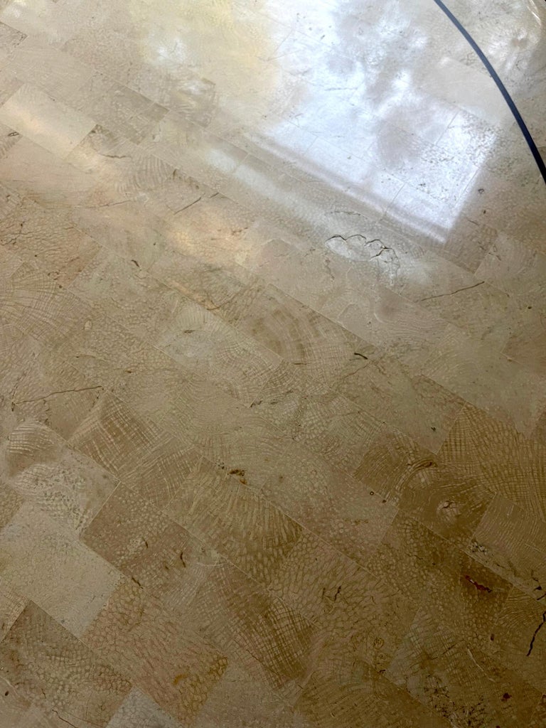 Large Dining Table with Stone Mosaic Surface by Karl Springer For Sale ...