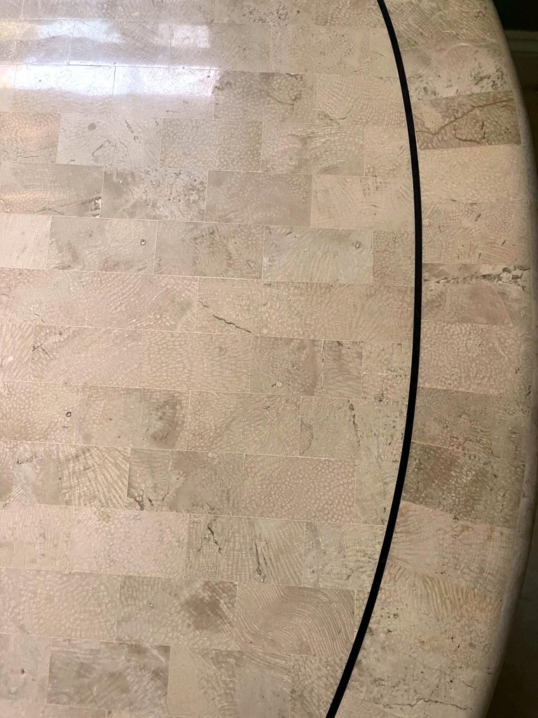 Large Dining Table with Stone Mosaic Surface by Karl Springer For Sale ...