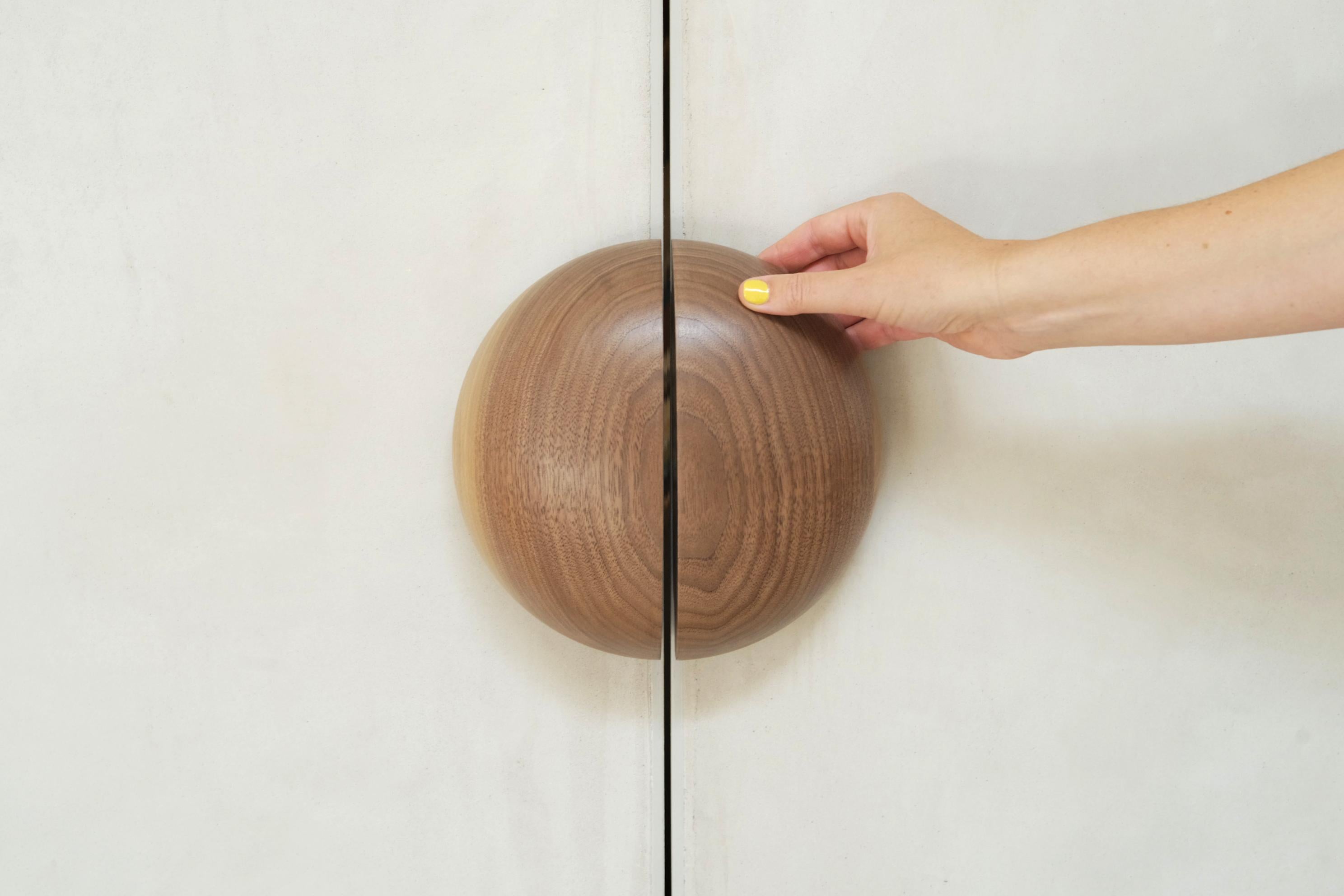 Large DOME Door Handles in Solid Walnut by Estudio Persona at 1stDibs