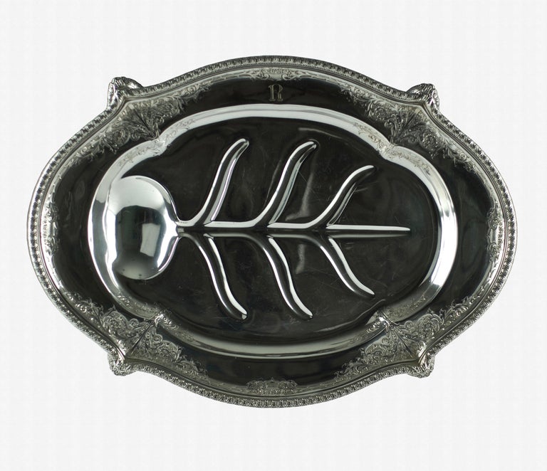 Large Dominick and Haff Sterling Silver Footed Meat Platter For Sale at ...