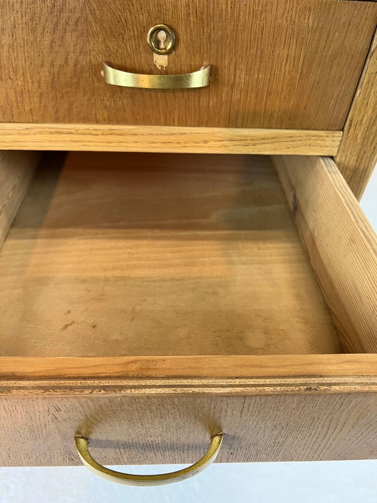 Large Double Face Desk in Oak, 1950's For Sale at 1stDibs