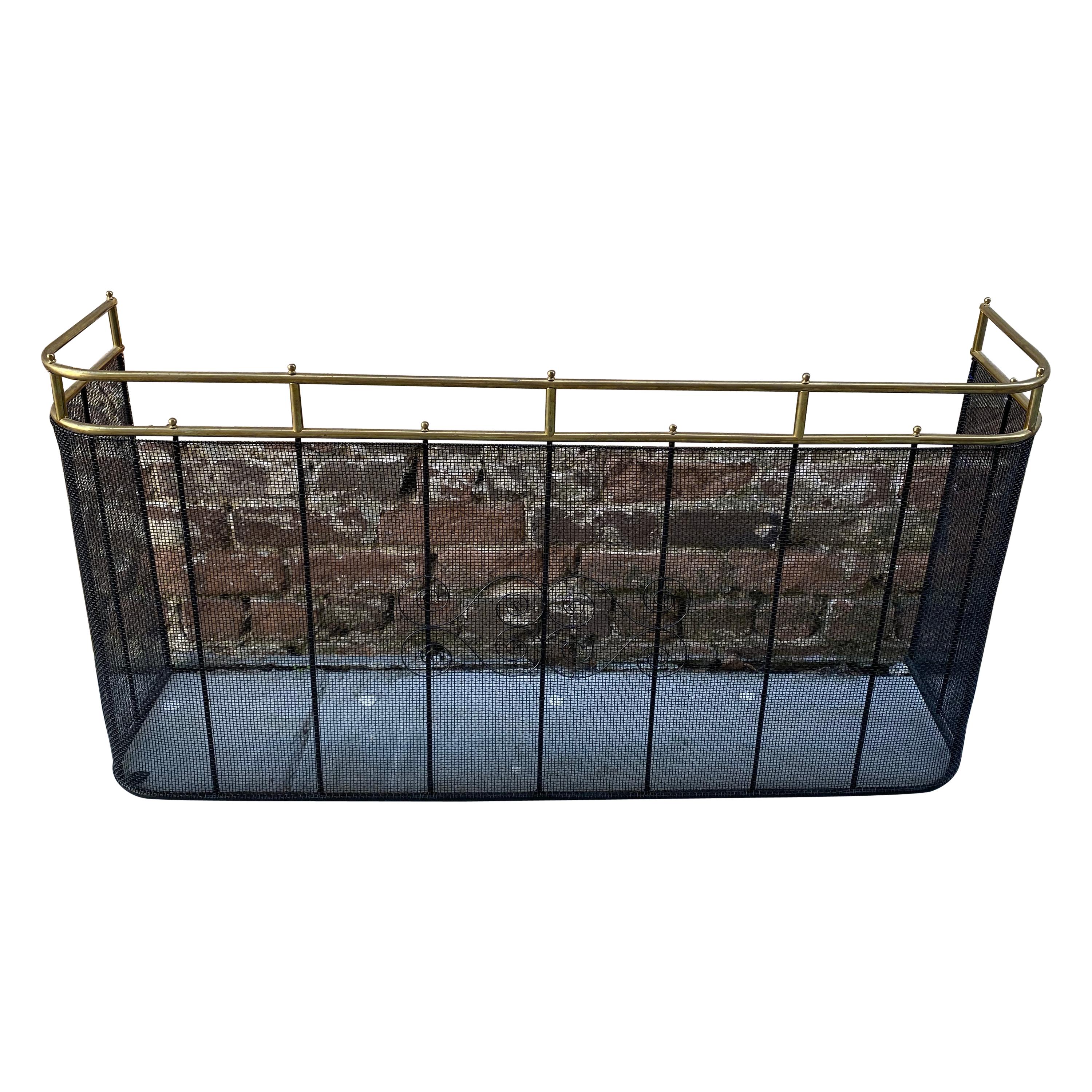 Nursery Guard with Wire Mesh and Brass Rail - 44" Wide at 1stDibs ...