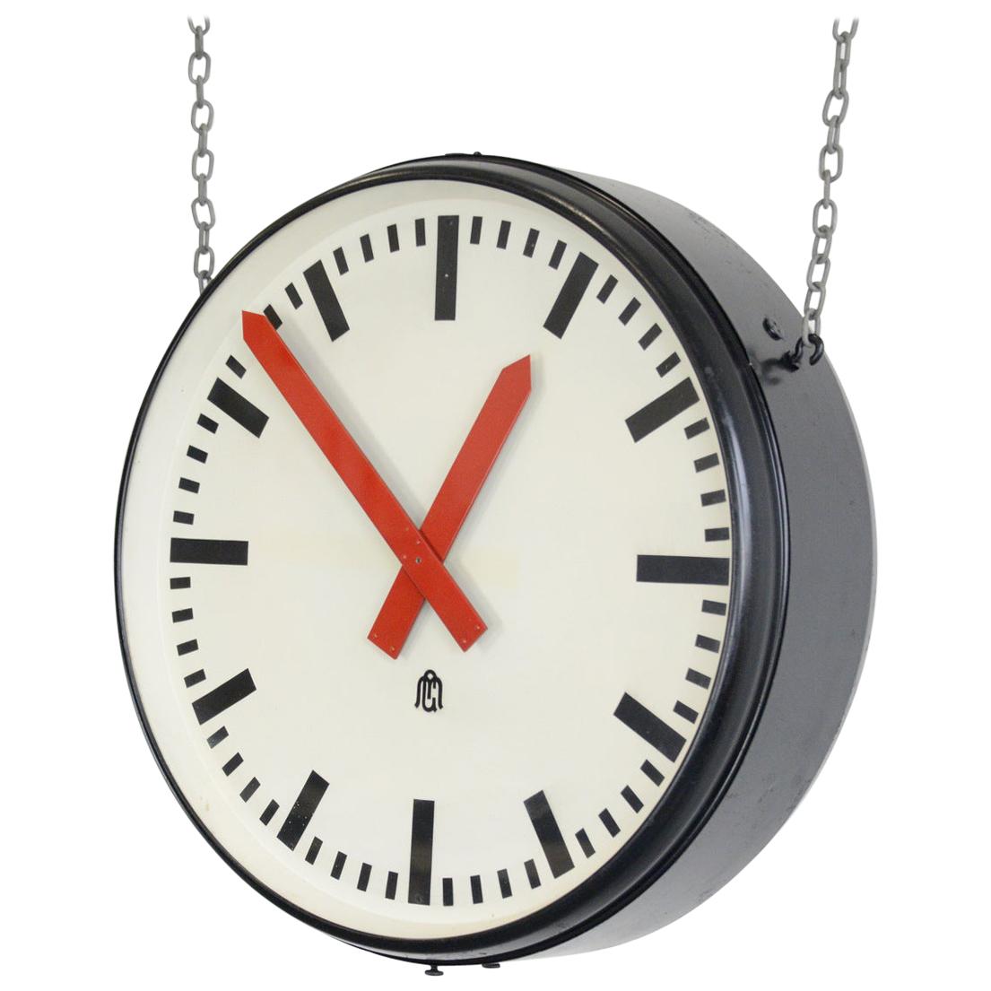 Double Sided Clock - 14 For Sale on 1stDibs | industrial double sided ...