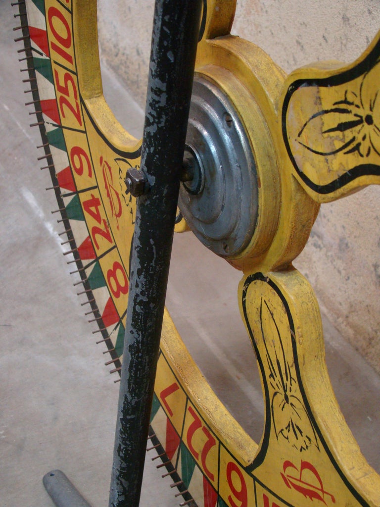 Large Double Sided, Hand Painted Antique Carnival Gaming Wheel, 1930s ...