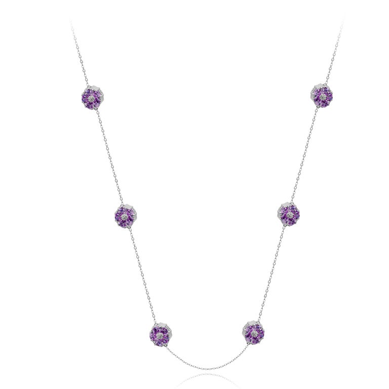 Large Doublesided Blossom Chain Necklace For Sale at 1stDibs