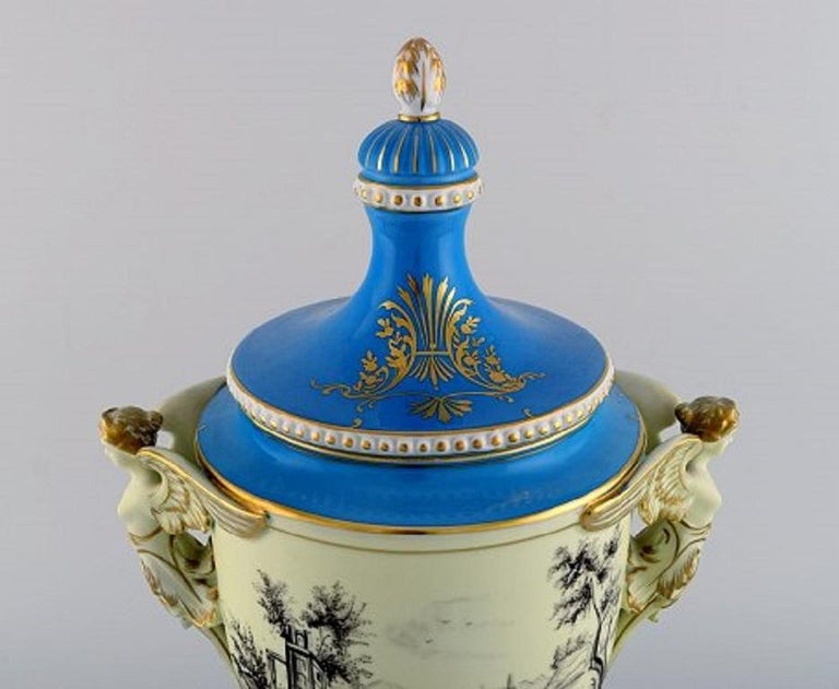 Large Dresden Ornamental Vase in Hand Painted Porcelain with Classicist ...