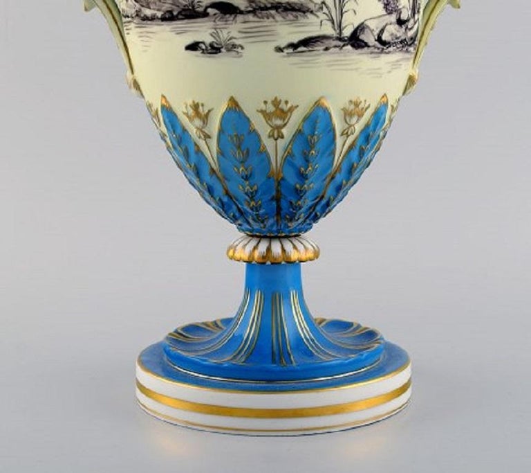 Large Dresden Ornamental Vase in Hand Painted Porcelain with Classicist ...