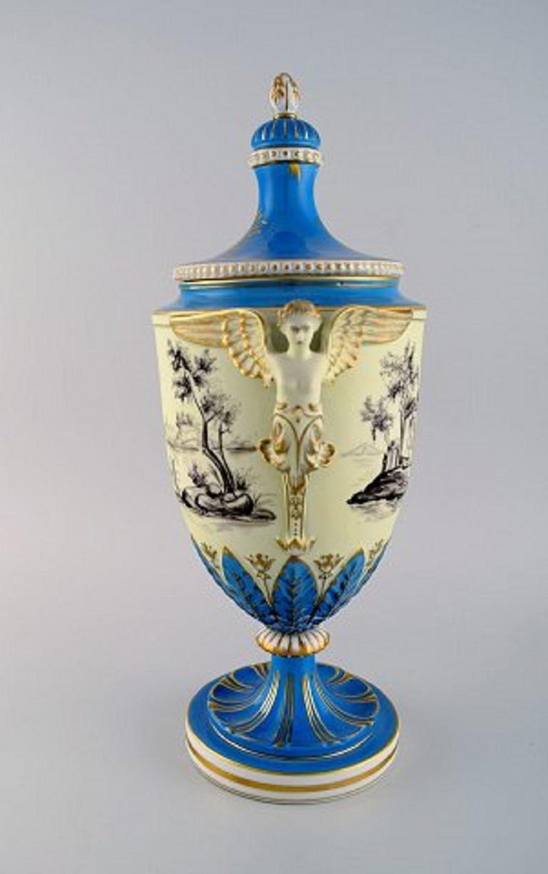 Large Dresden Ornamental Vase in Hand Painted Porcelain with Classicist ...