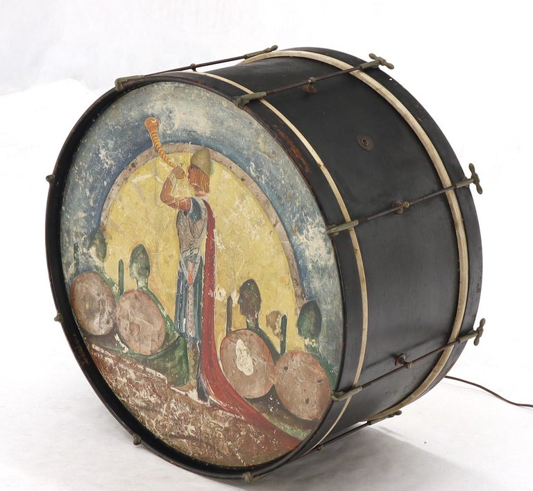 Large Drum Light Fixture Painted and Converted Floor Lamp For Sale at ...