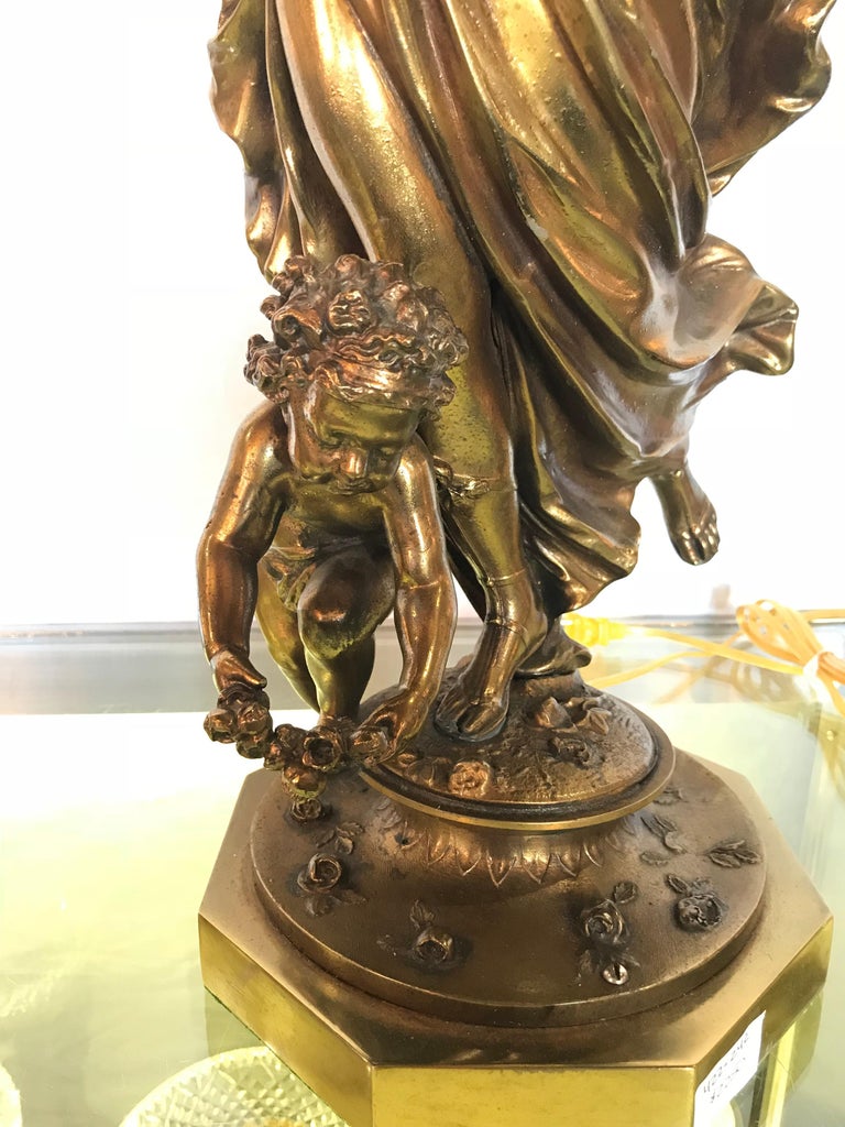 Large Duplex White Metal Figure Woman and a Child Holding a Custom ...