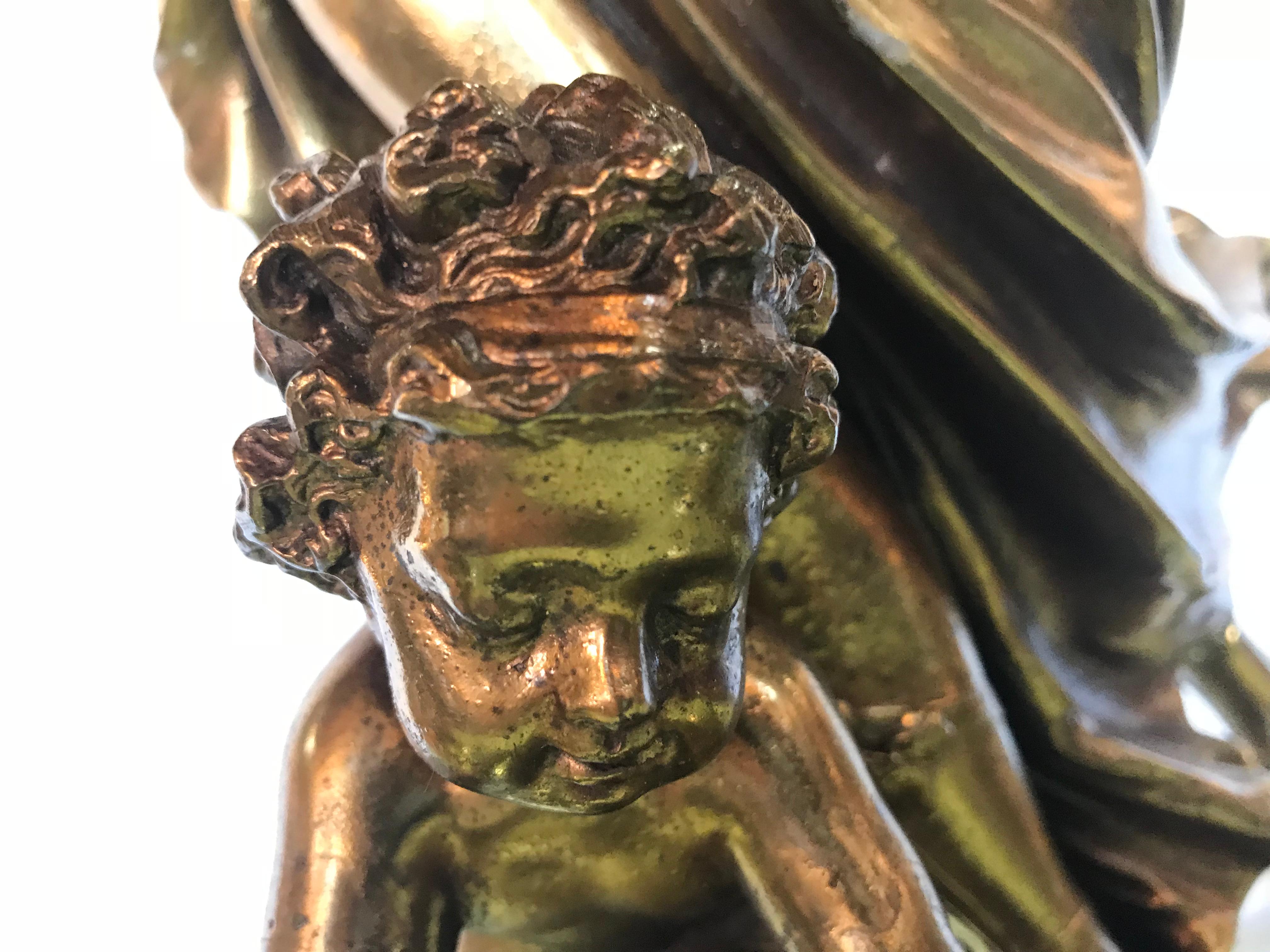 Large Duplex White Metal Figure Woman and a Child Holding a Custom ...