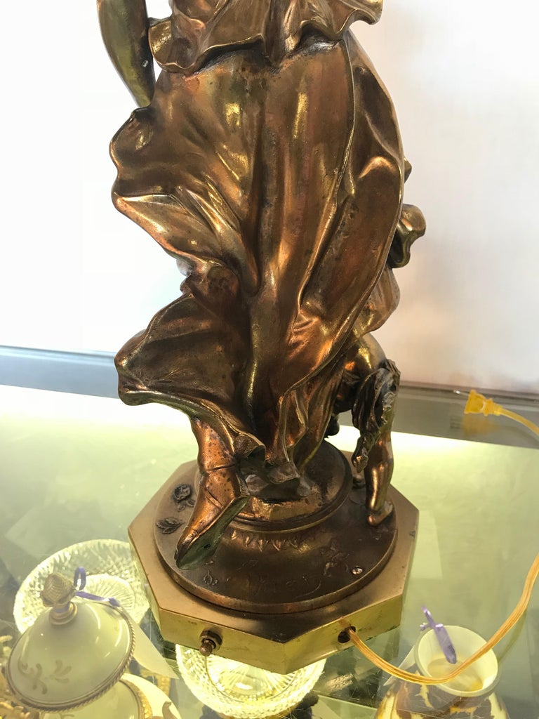 Large Duplex White Metal Figure Woman and a Child Holding a Custom ...