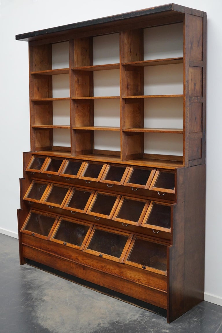 Large Dutch Oak Grocery Store / Haberdashery Shop Cabinet, 1920/30s at ...