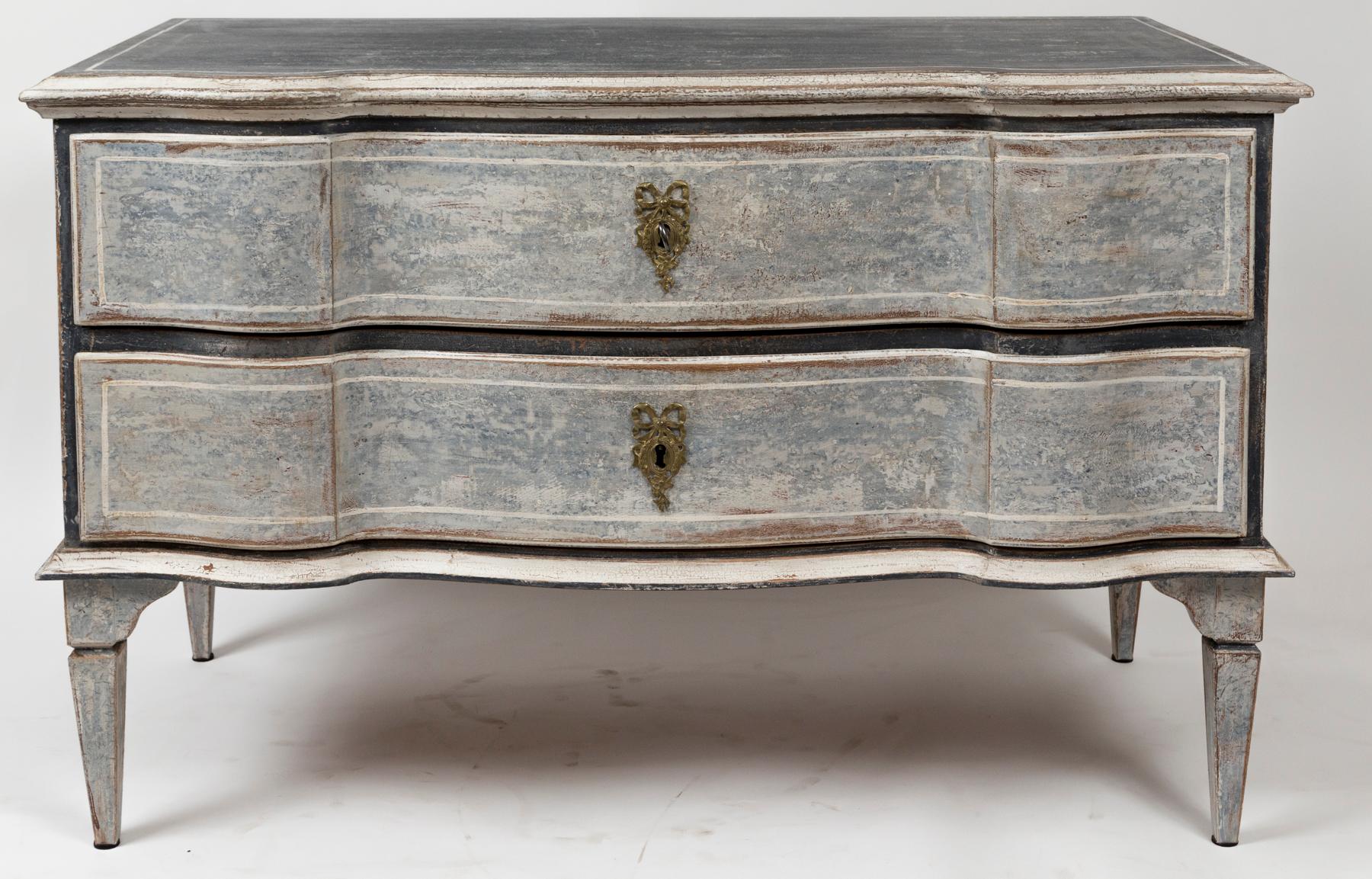 Large Early 19th Century Pair of Baltic Baroque Painted Chests at 1stDibs