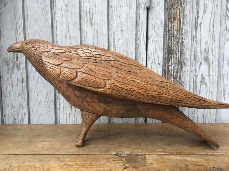 Large Early 20th Century Belgian Oak Folk Art Eagle Sculpture For Sale ...