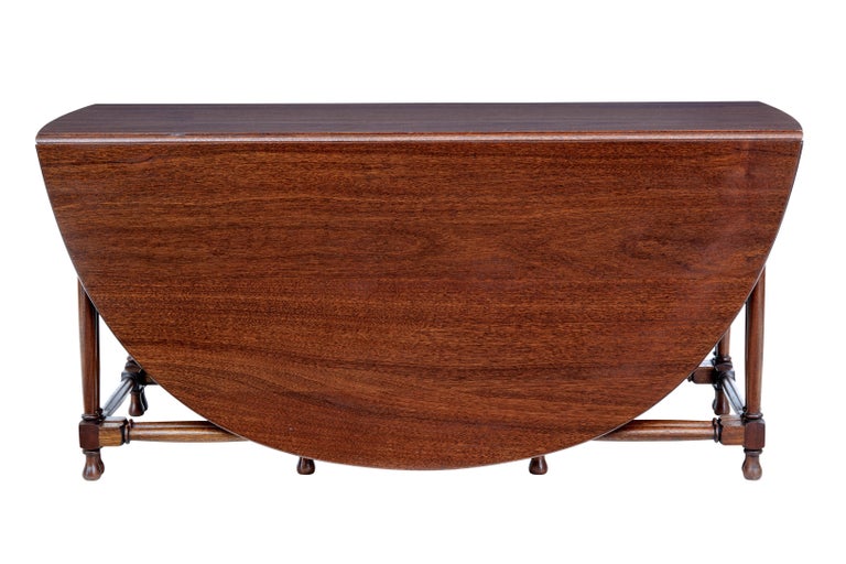 Large Early 20th Century Mahogany Gate Leg Table For Sale at 1stDibs