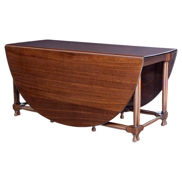 Large Early 20th Century Mahogany Gate Leg Table For Sale at 1stDibs