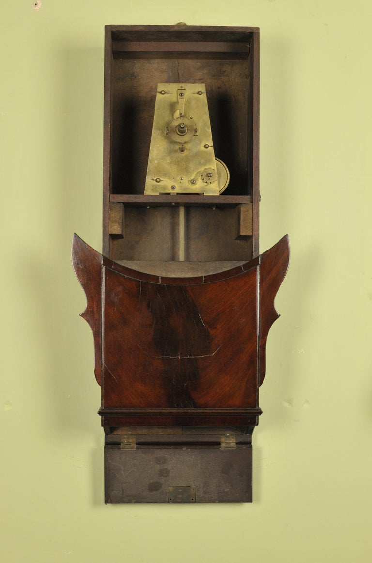 Large Early Convex Wooden Dial Clock For Sale at 1stDibs