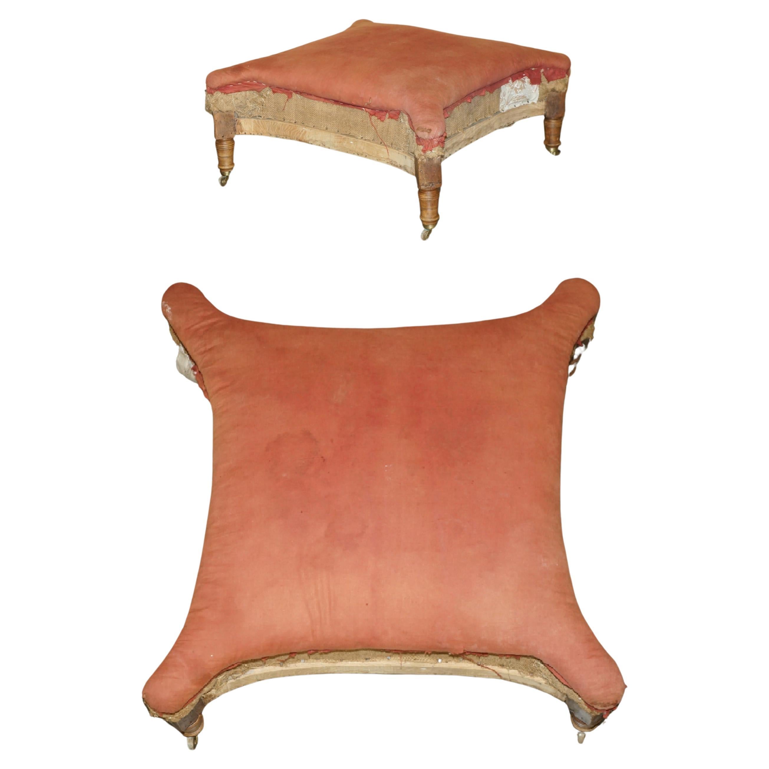 LARGE EARLY ViCTORIAN CIRCA 1840-1860 FOOTSTOOL FOR RESTORATION ...