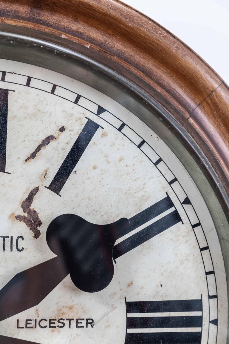 Large Early Wooden Gents of Leicester Wall Clock, c.1920 For Sale at ...