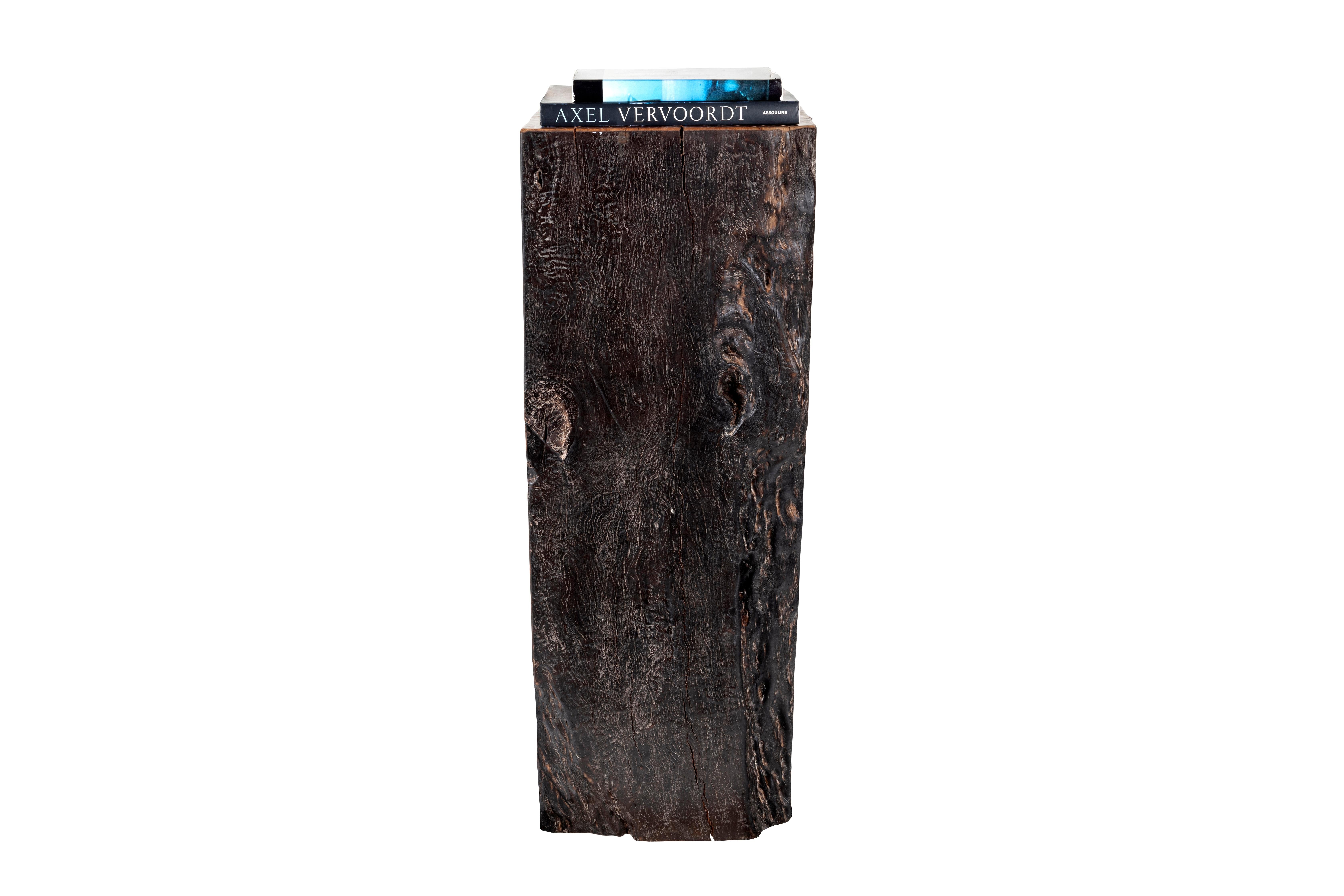 Large Ebonized Lychee Wood Pedestal at 1stDibs