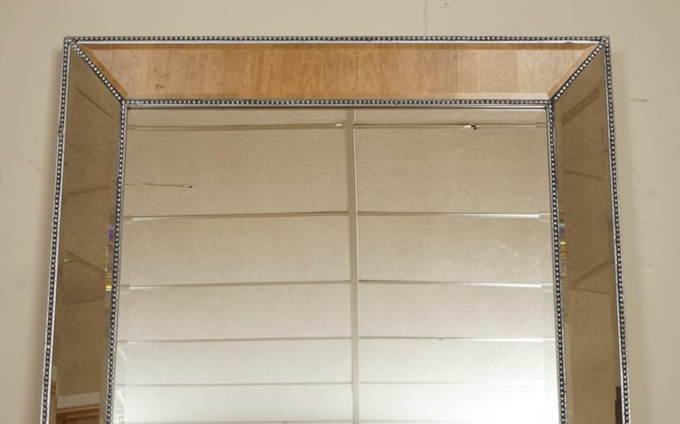 Large Eddged Venation Antique Glass Wall Mirror For Sale at 1stDibs