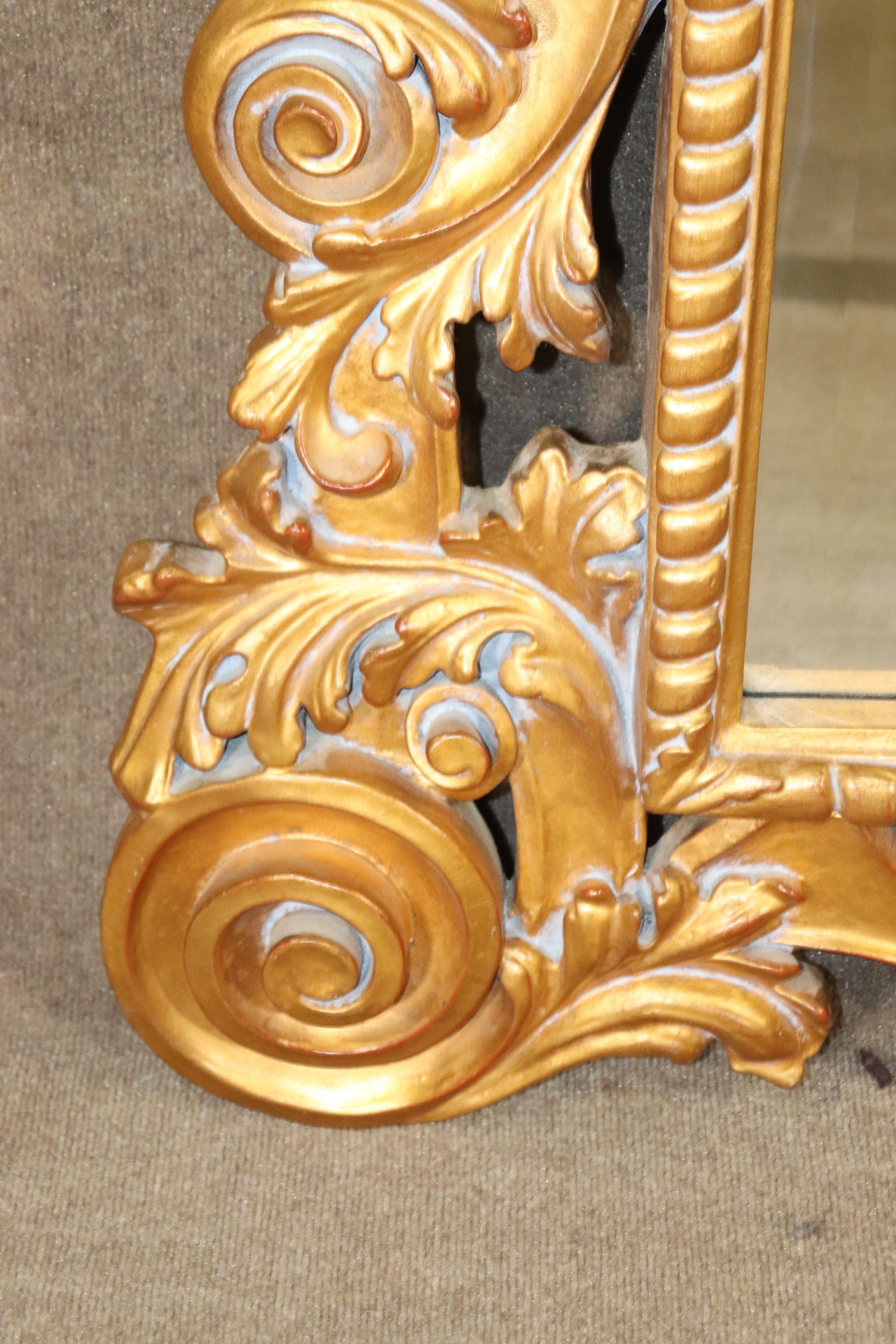Large Elaborately Carved Decorative Beveled Glass Rococo Mirror For ...
