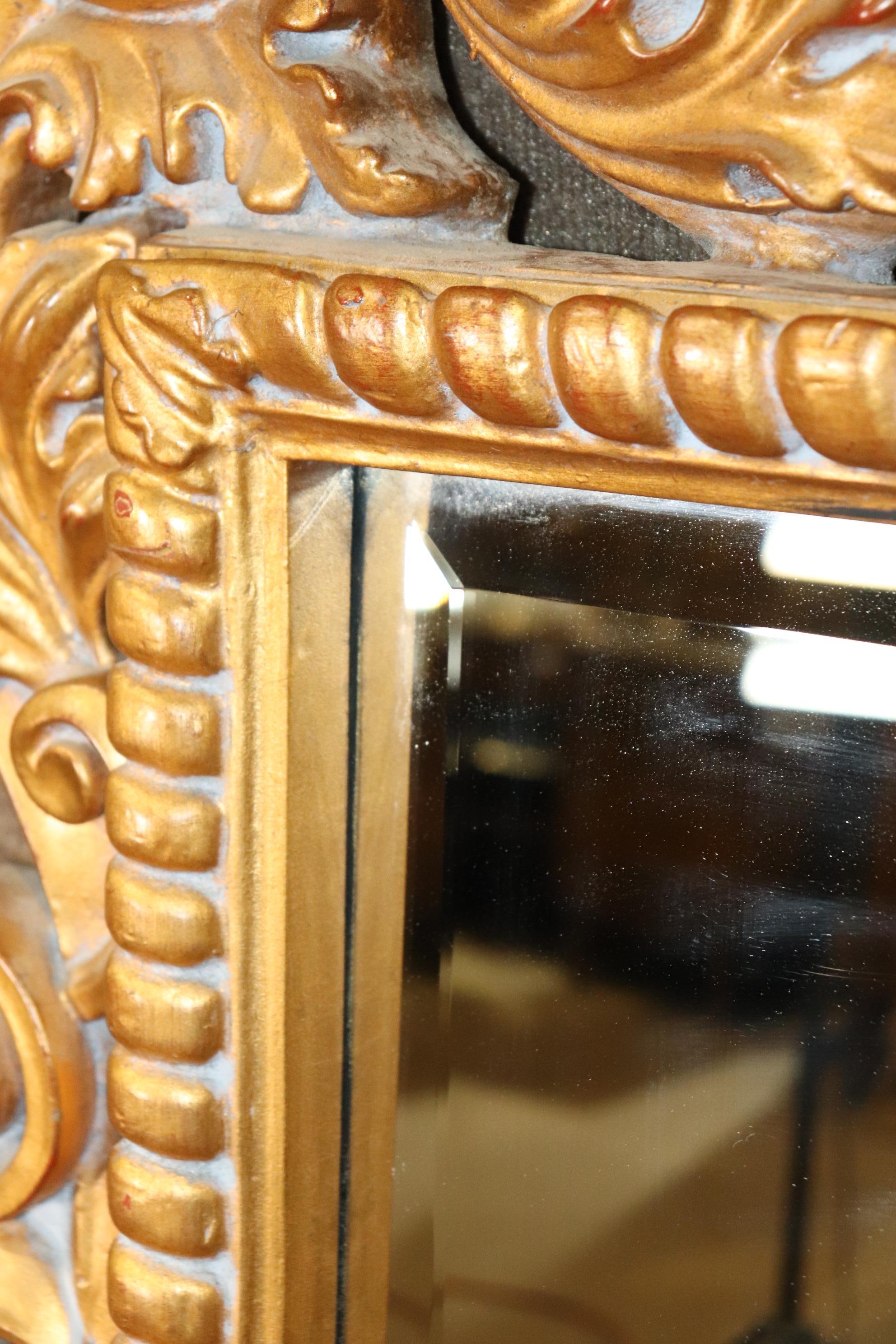 Large Elaborately Carved Decorative Beveled Glass Rococo Mirror For ...