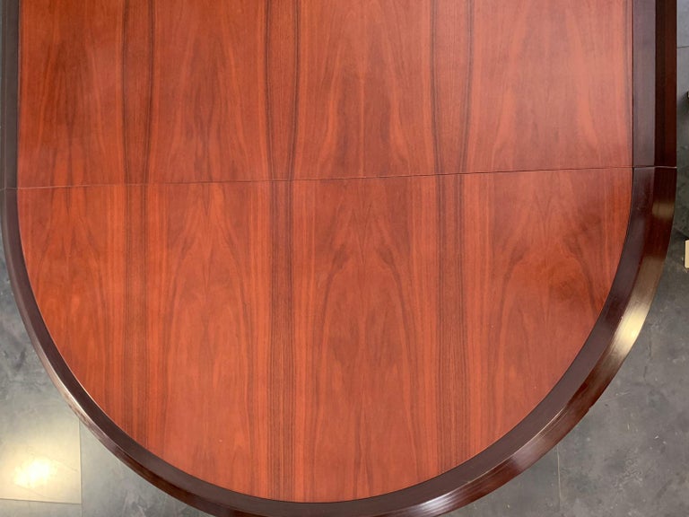 Large Elliptical Table in Solid Rosewood and Mahogany Feather Design ...