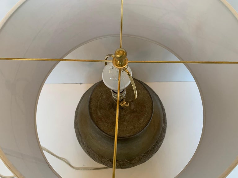 Large Embossed Metal Round Table Lamp For Sale at 1stDibs | large round ...