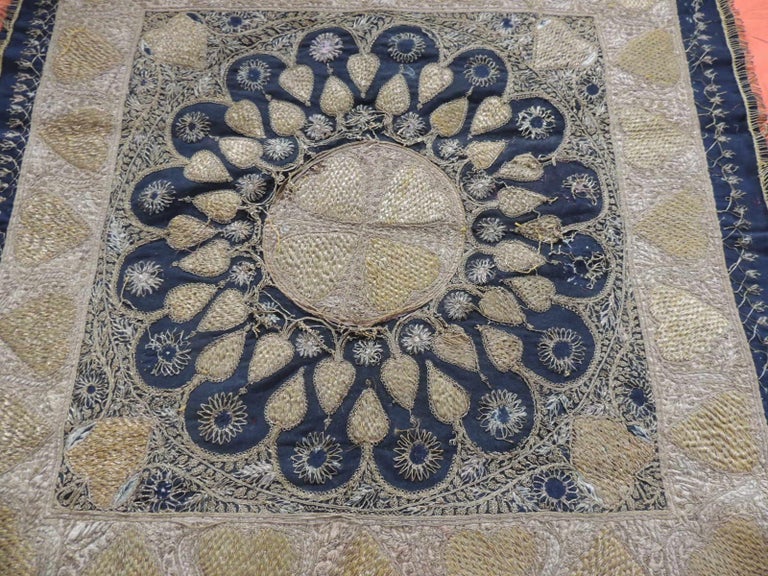 Large Embroidered Black and Gold Persian Cloth/Tapestry For Sale at 1stDibs