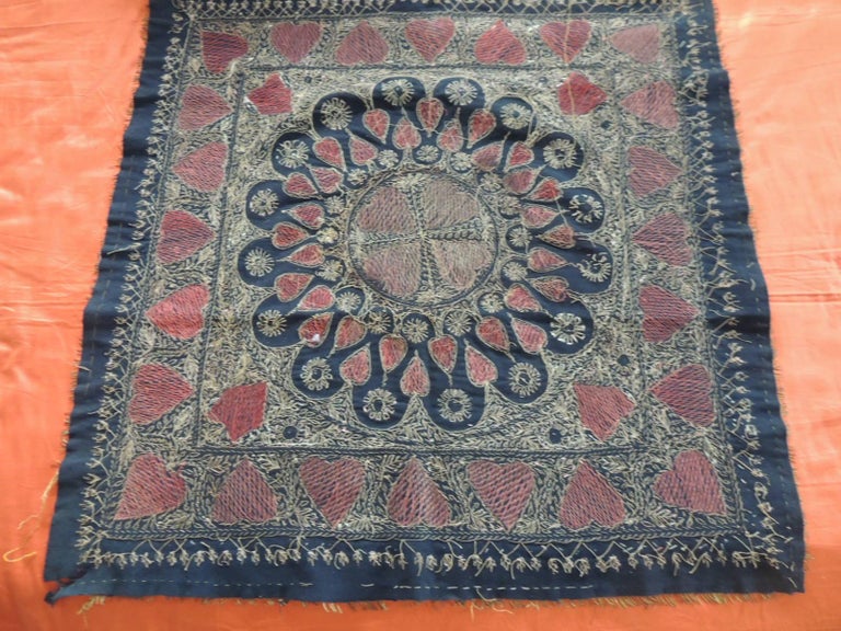 Large Embroidered Black and Gold Persian Cloth/Tapestry For Sale at 1stDibs