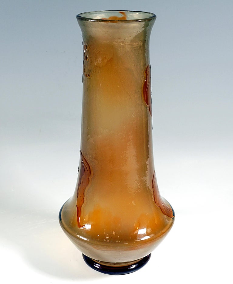 Large Émile Gallé Art Nouveau Cameo Vase 'Helianthe', Nancy, France ...
