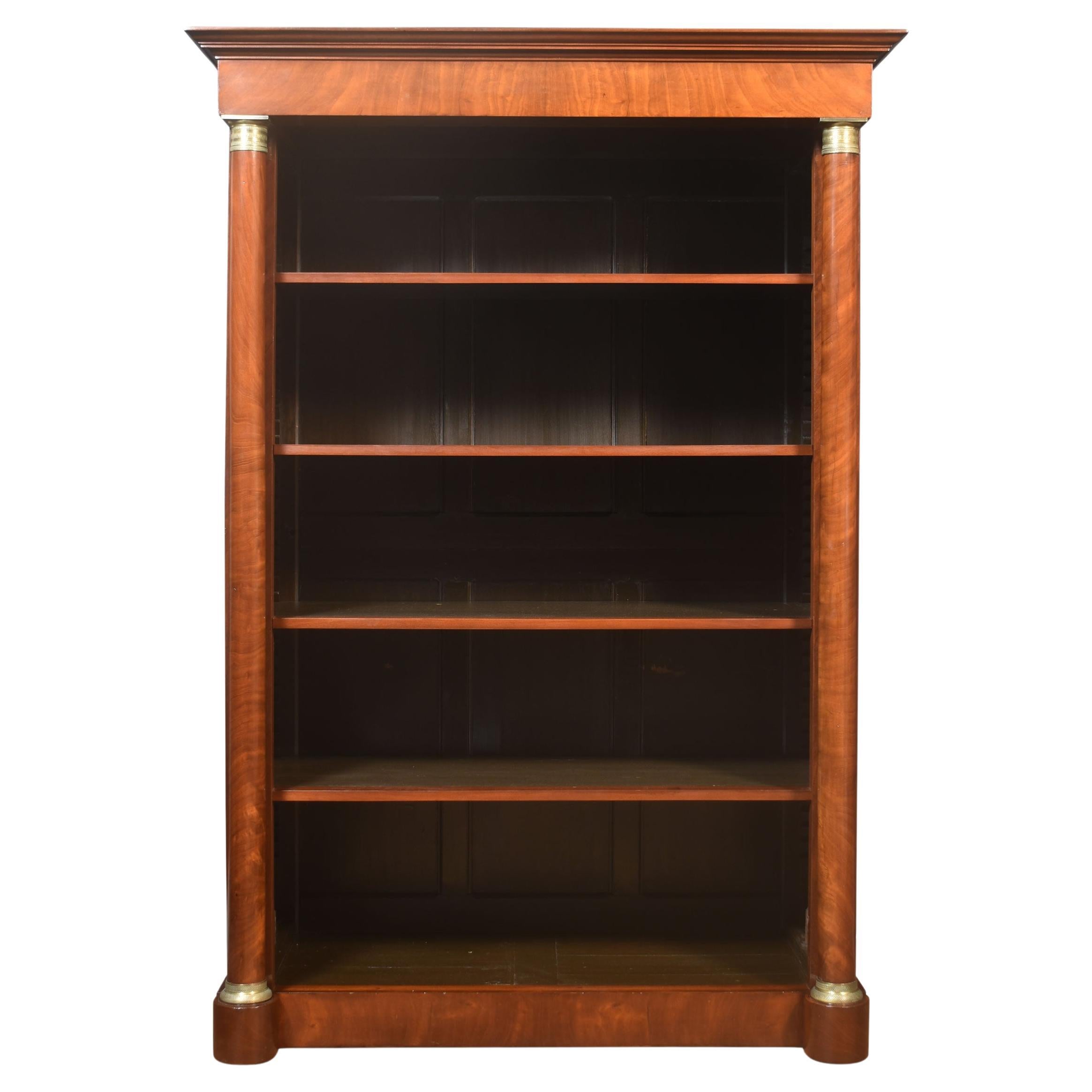 Large Mahogany Open Bookcase For Sale at 1stDibs