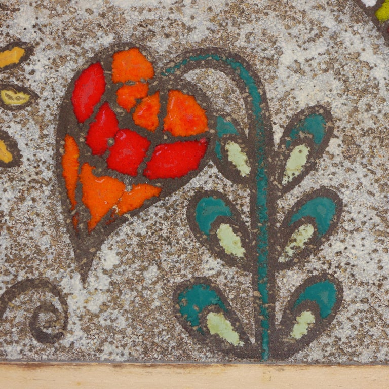 Large Enameled Lava Board, Ceramics by Martine Azéma, Vallauris, France ...