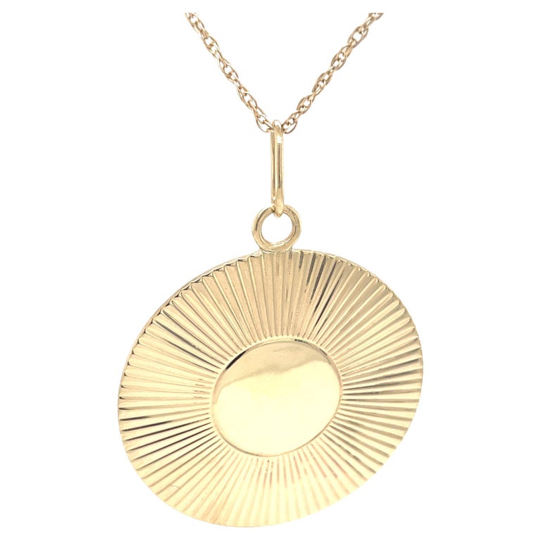 Large Engine Turned Disc Pendant For Sale at 1stDibs