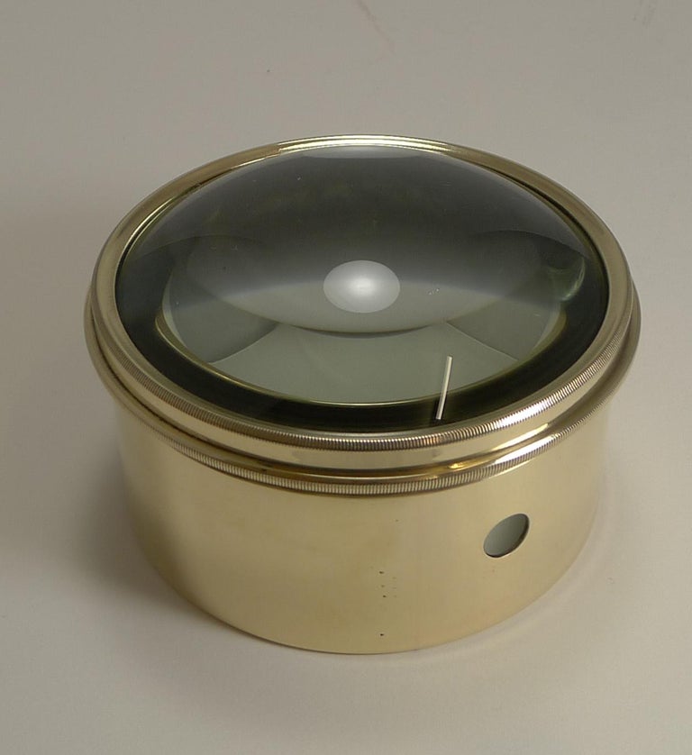 Large English Antique Brass Desk Magnifying Glass / Paperweight, circa ...