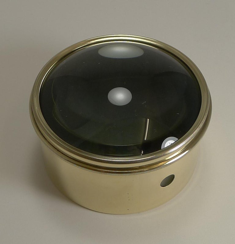 Large English Antique Brass Desk Magnifying Glass / Paperweight, circa ...