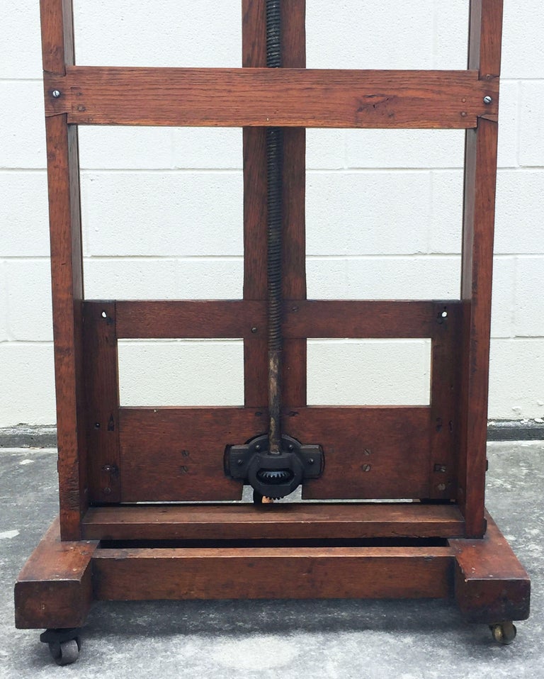 Large English Artist's Display or Floor Easel with Adjustable Tray and ...