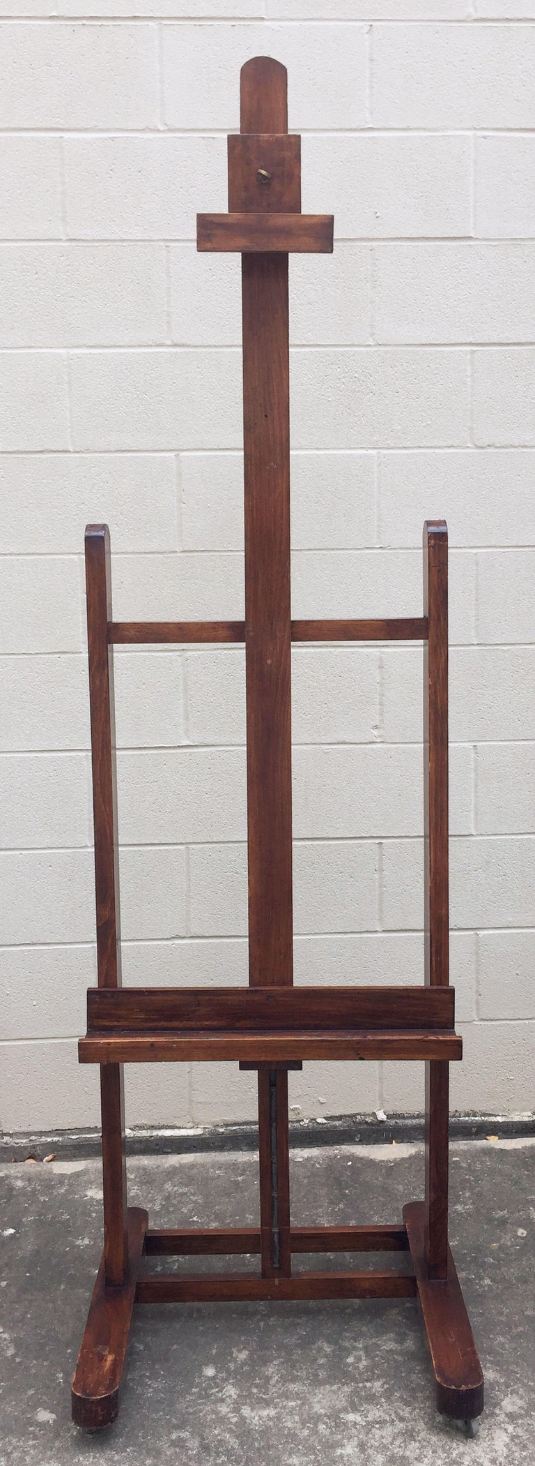 Large English Artist's Display or Floor Easel with Adjustable Tray at ...