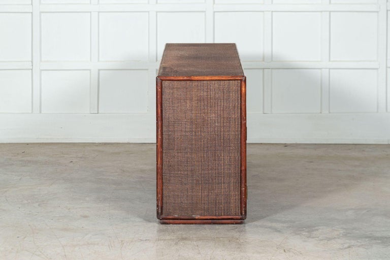 Large English Bamboo Rattan Beech Sideboard For Sale at 1stDibs