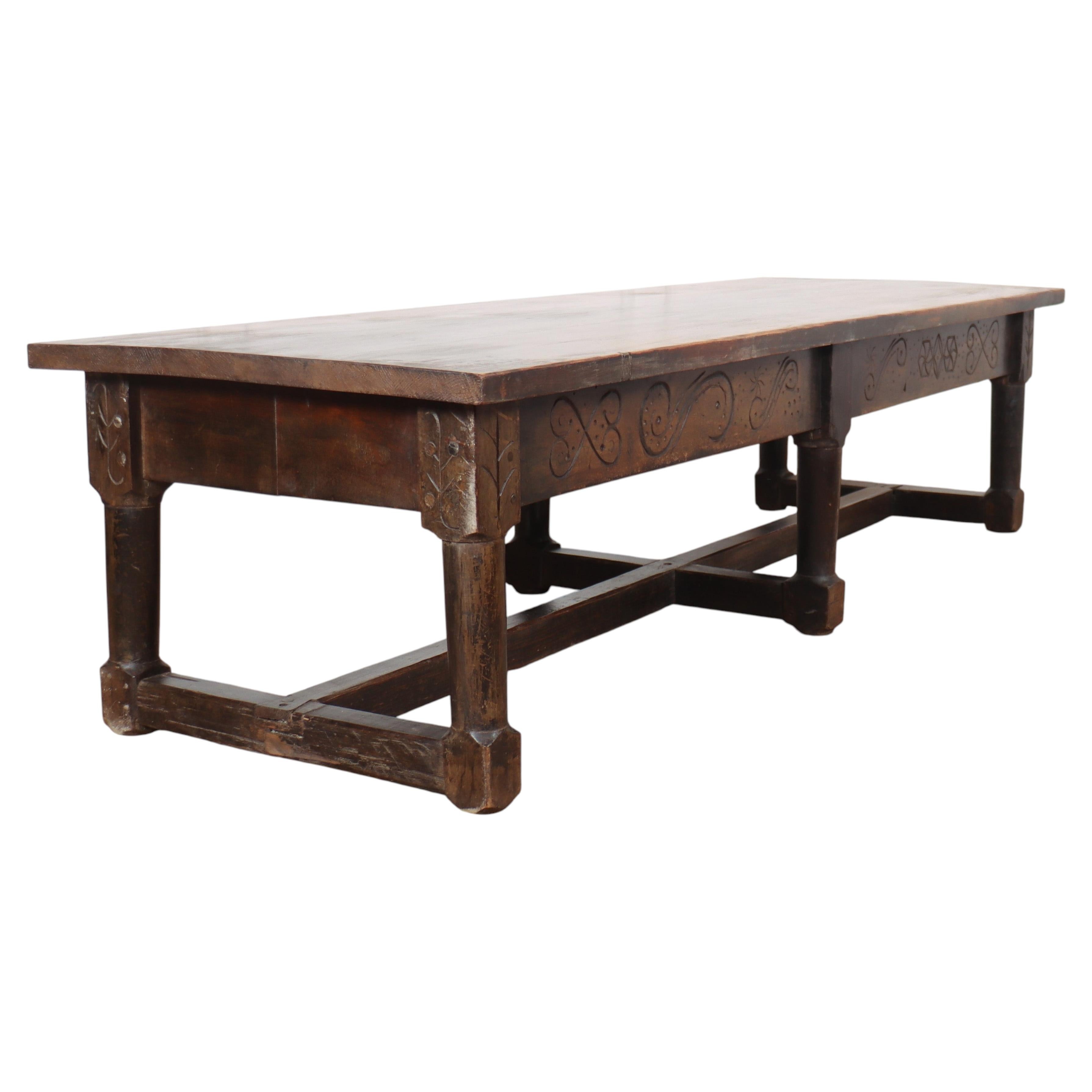 19th-century English pine coffee table For Sale at 1stDibs
